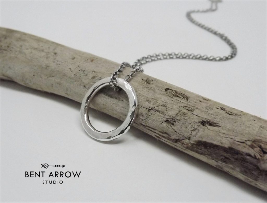 Sterling Silver Loop Pendant by Bent Arrow Studio